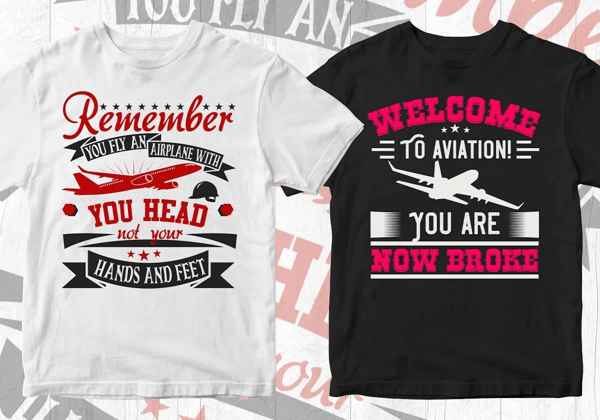 Aviation Editable T-shirt Designs in Ai Png Svg Printable Files ...
