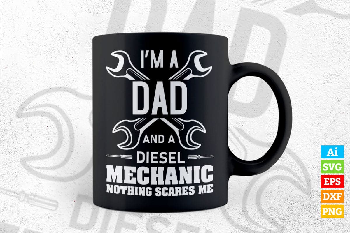 Father's Day Halloween Diesel Mechanic Dad Vector T-shirt Design Svg ...