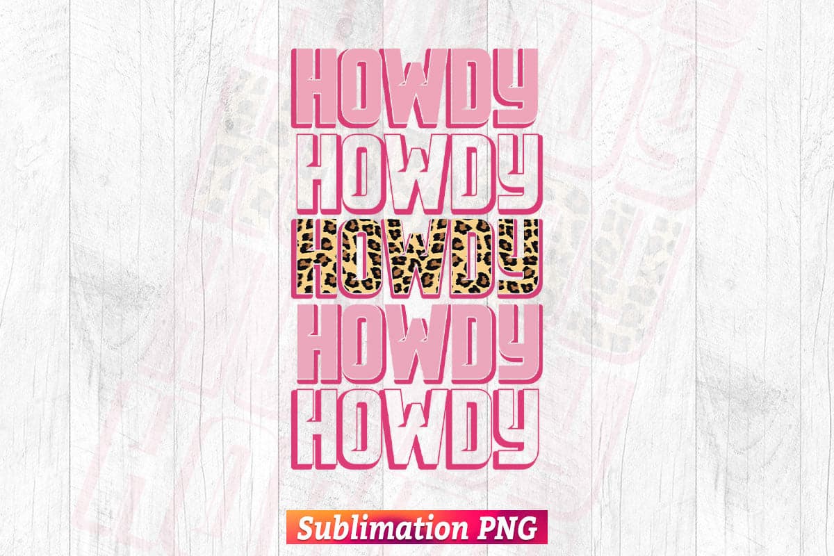 Howdy Pink Leopard Clipart Png Sublimation Files – Vectortshirtdesigns