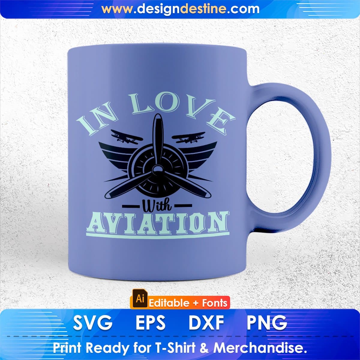 In Love With Aviation Aircraft Editable T shirt Design In Ai Svg Files ...