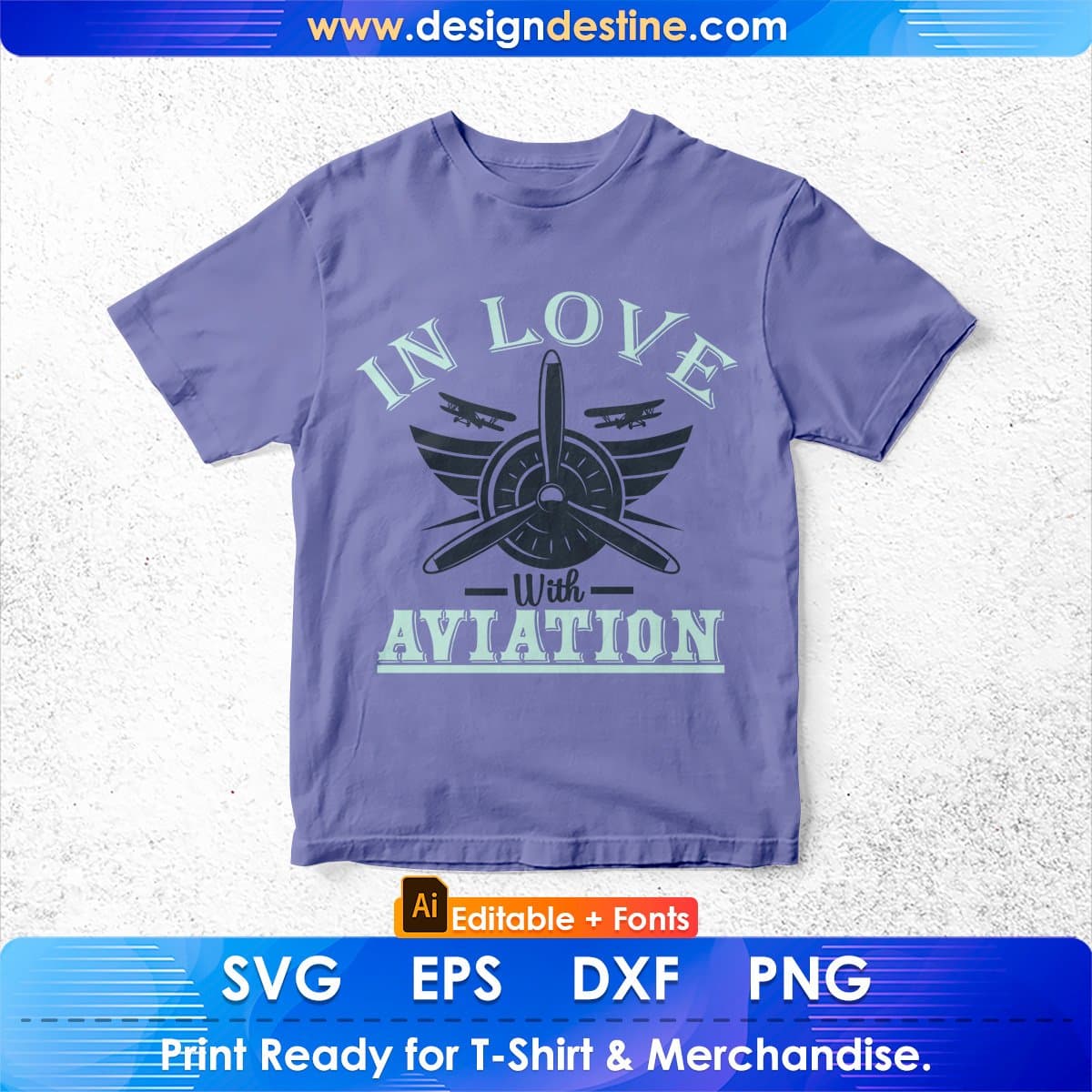In Love With Aviation Aircraft Editable T shirt Design In Ai Svg Files ...