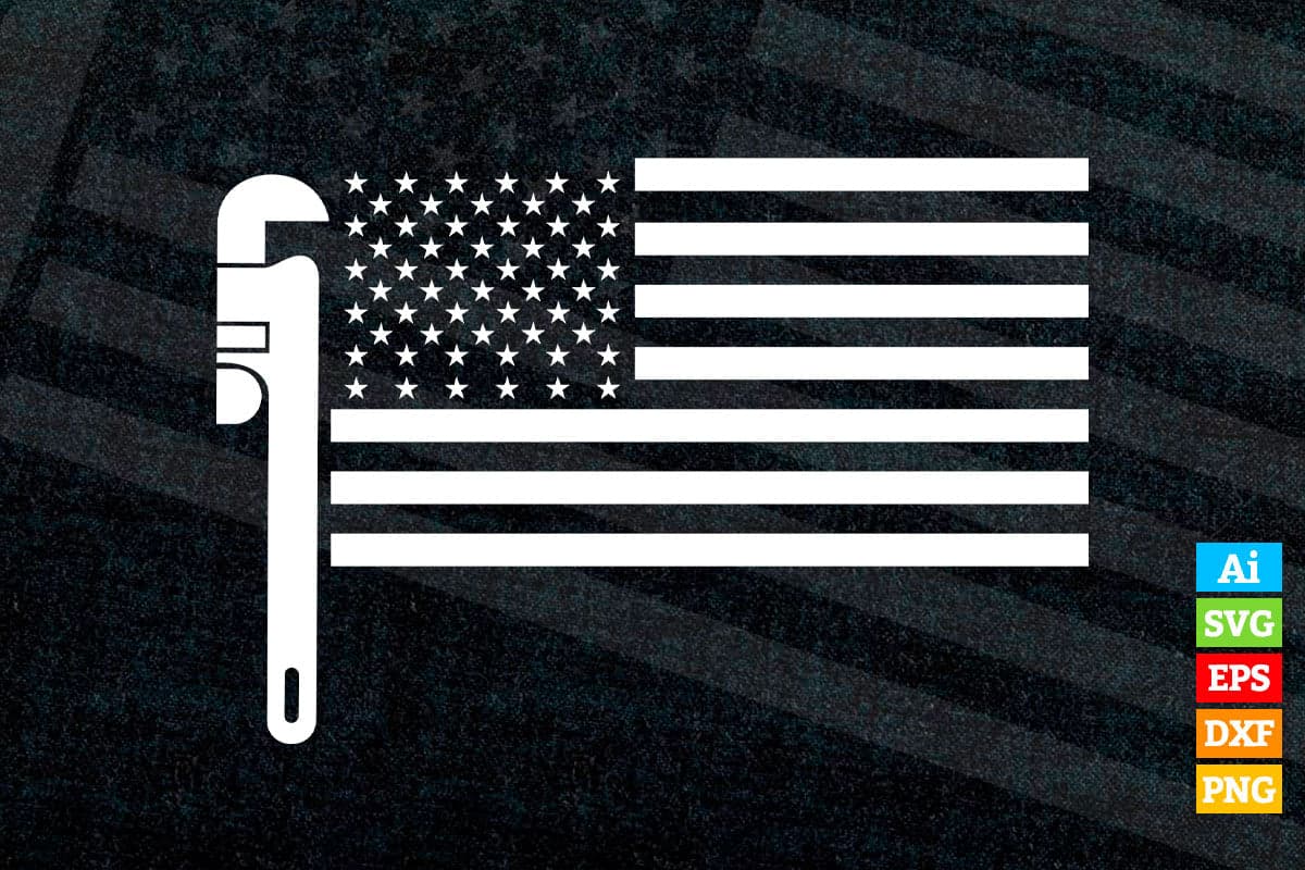 Plumber American Flag Plumbing Vector T shirt Design in Ai Png Svg File ...