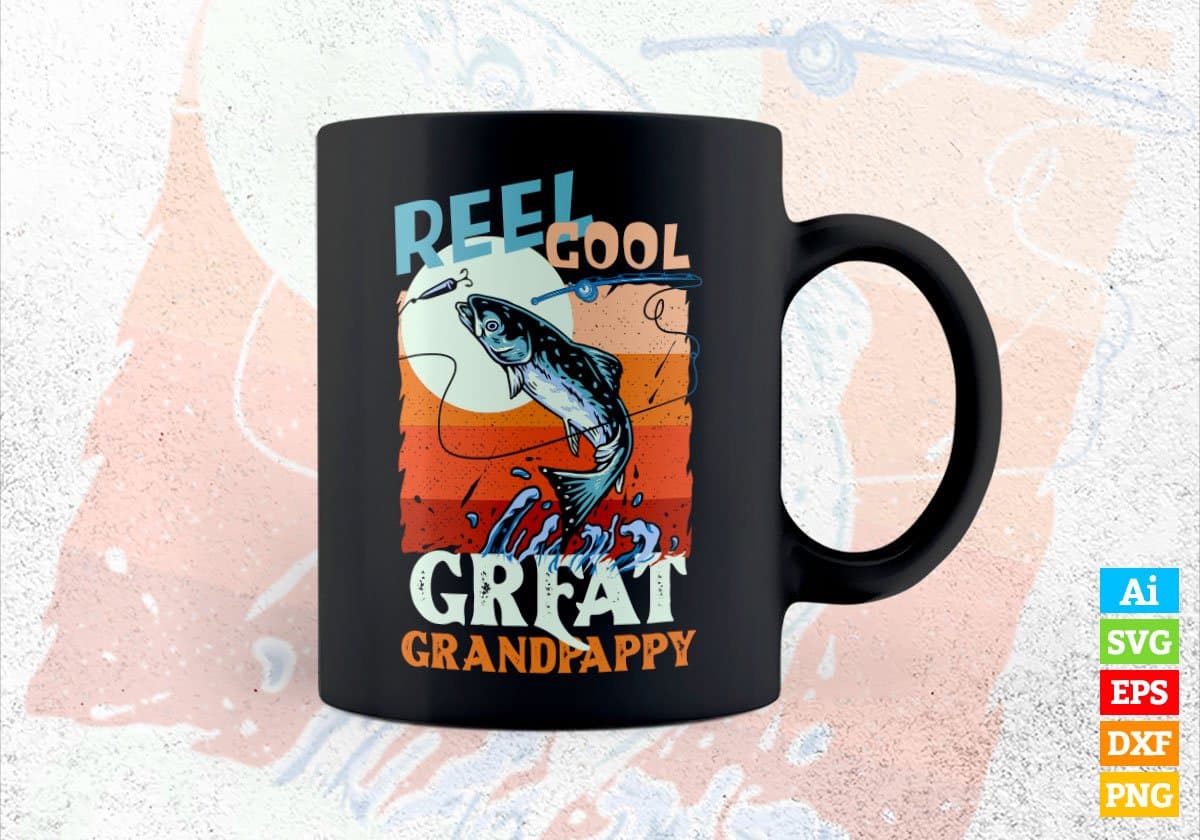 Reel Cool Great Grandpappy Fisherman Vector T shirt design Svg Png ...