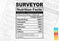 Surveyor Nutrition Facts Editable Vector Tshirt Design In Svg Files ...