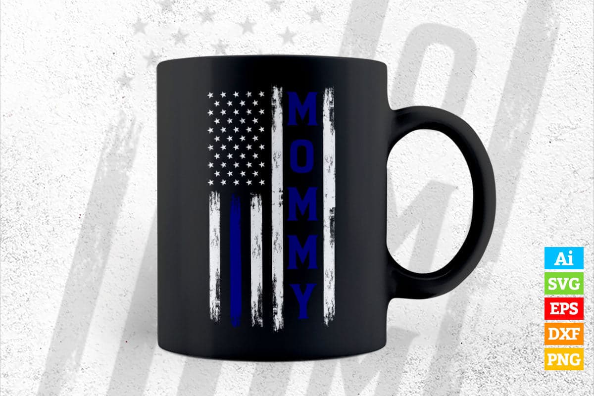USA Flag Mommy Mother's Day Vector T-shirt Design in Ai Svg Files ...
